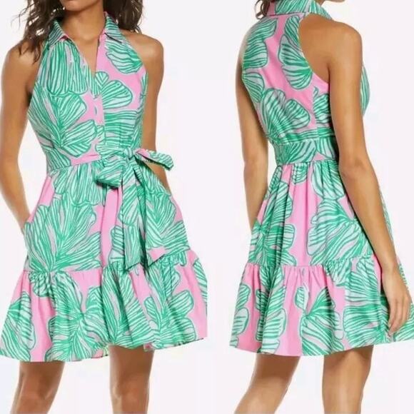 Lilly Pulitzer | Dresses | Lilly Pulitzer Trisha Shirt Dress Pink Green ...